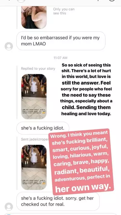 Jade Roper colpeja el troll que diu que l'Emmy és un idiota a la història d'Instagram