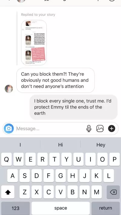 Deir Jade Roper go gcuireann sí bac ar trolls ar Instagram agus go gcosnódh sí a iníon Emerson