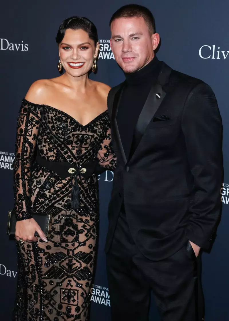 Channing Tatum ak Jessie J fè dezyèm aparans tapi wouj nan de jou nan gala pre-Grammys.