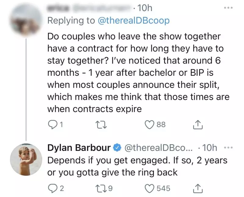 Bachelor Nation Alum Dylan Barbour Shades tootmine Tell-All Rant'is