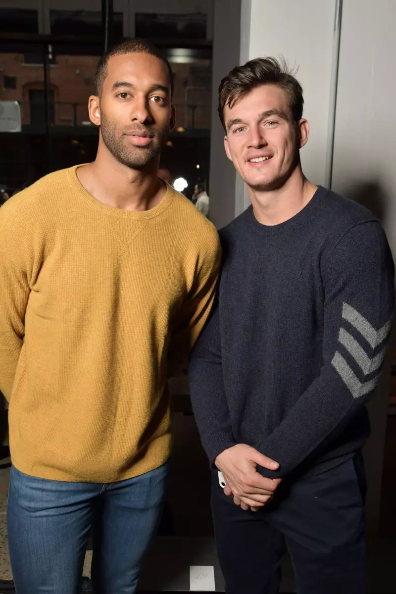 Bachelorette Contestant Tyler Cameron Blue Sweater Akamira naMat James muYellow Sweater