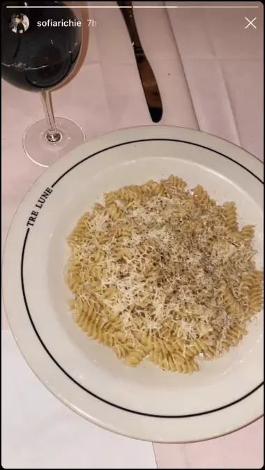 sofia richie pasta