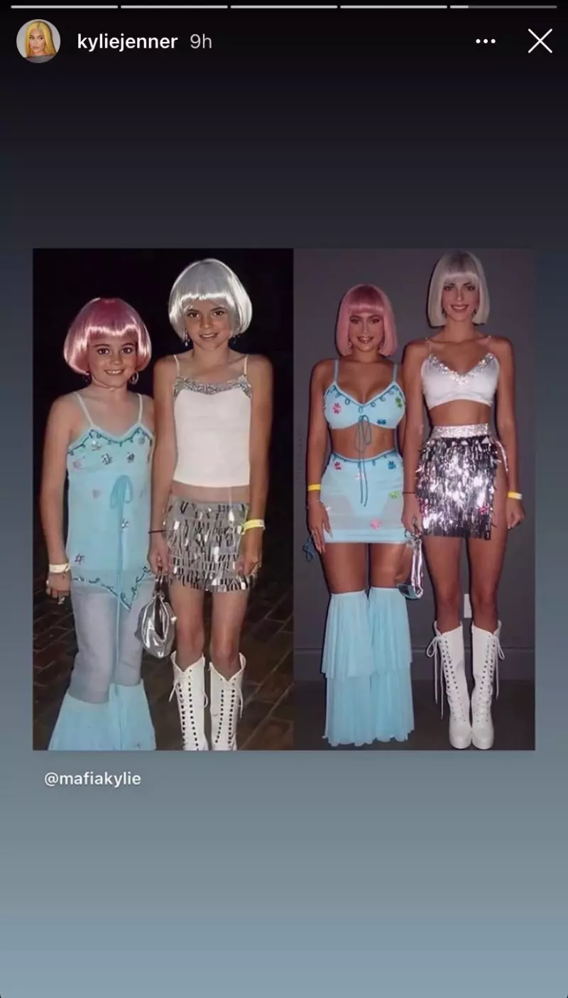 kylie-jenner-kendall-jenner-klæði-sem-sigur-ungur-fyrir-Halloween