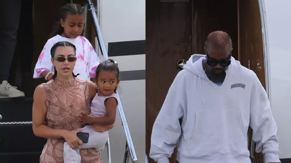 Kim Karadshian Kanye West retounen vakans familyal nan mitan dram