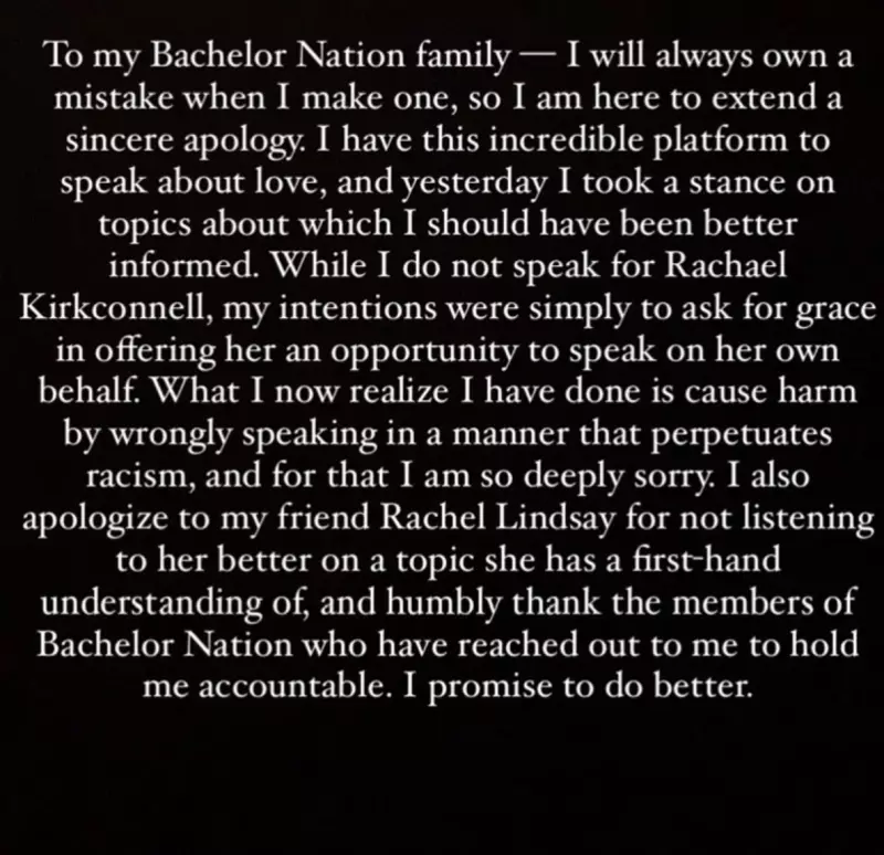 Chris Harrison Public Apology