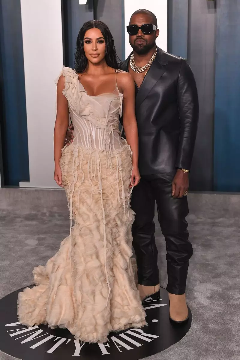 Kim Kardashian West na Kanye West Vanity Fair Oscar Party, Abahageze, Los Angeles, Amerika - 09 Gashyantare 2020