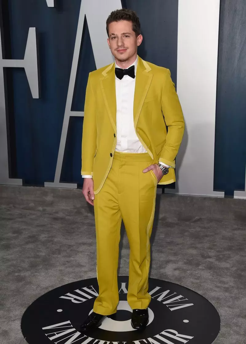 Charlie Puth Vanity Fair Party Oscar, Arrivals, Los Angeles, USA - 09 Feb 2020 Mustard Suit