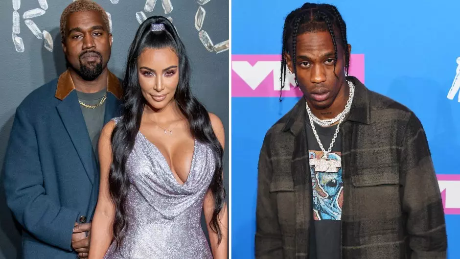 Kanye West Kim Kardashian Travis Scott partecipa al concerto No Drama