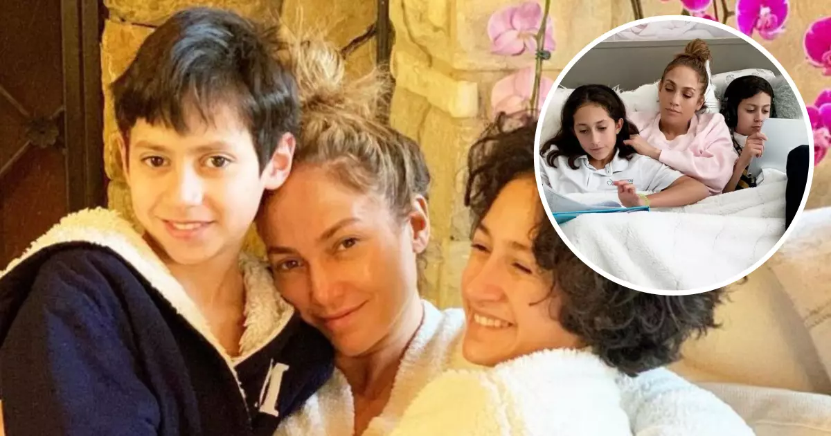 Jennifer Lopez Mark Entoni bilen çagalar: Maks we Emmanyň suratlary