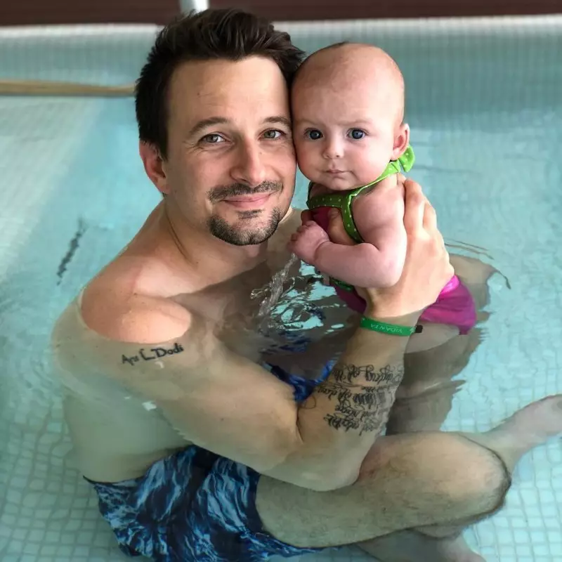 Evan bass baby bella swimming