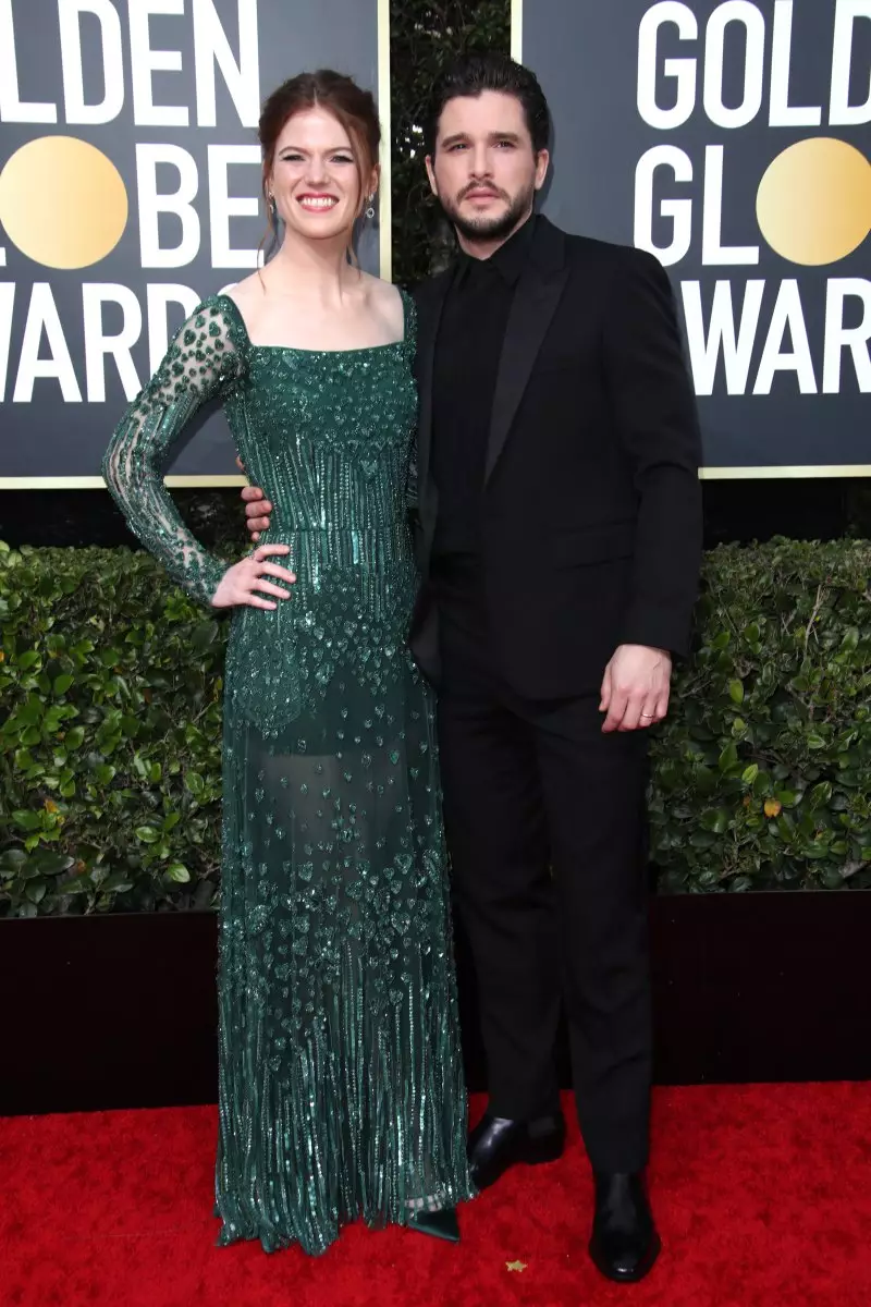 Rose Leslie da Kit Harington a 2020 Golden Globes