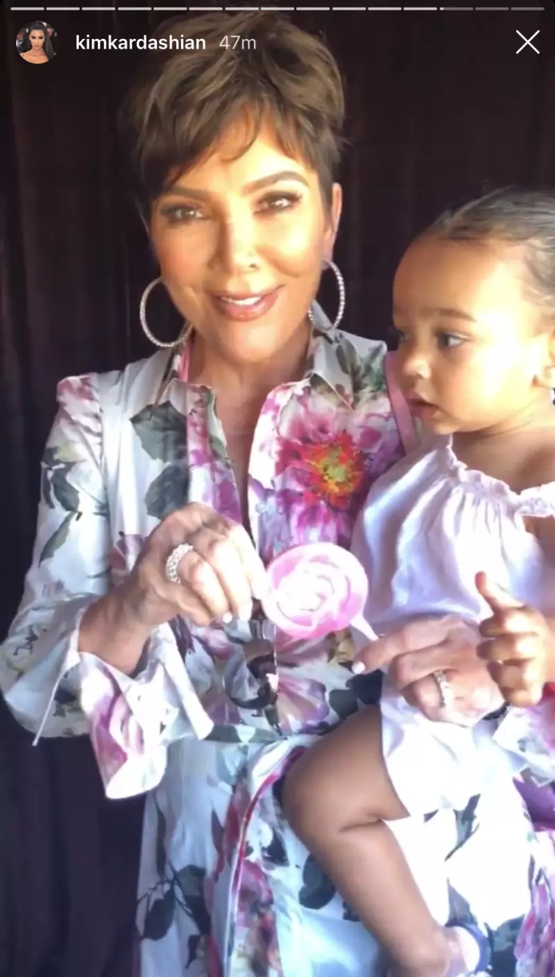 Kris Jenner Holding Chicago West