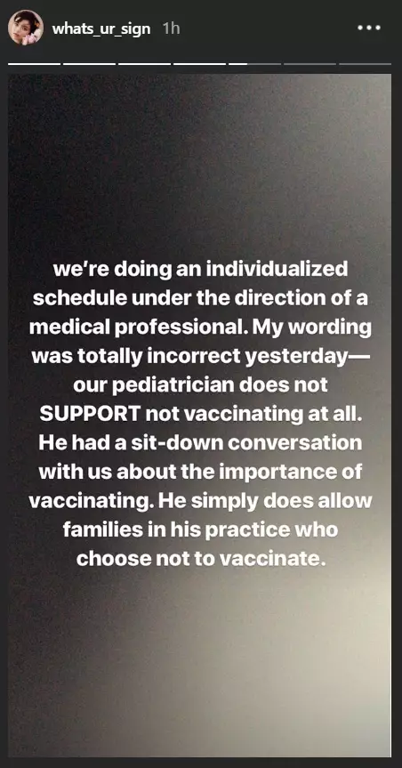 Câu chuyện trên Instagram của Bekah Martinez.
