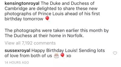 Il commento di Meghan Markle e del principe Harry sulla foto del principe Louis