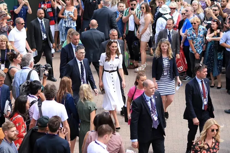 Kate Middleton White Dress Wimbledon Tennis ថ្ងៃទី 2