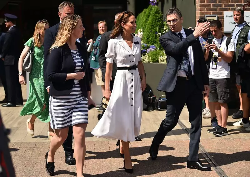 I-Kate Middleton White Dress Wimbledon Tennis Day 2