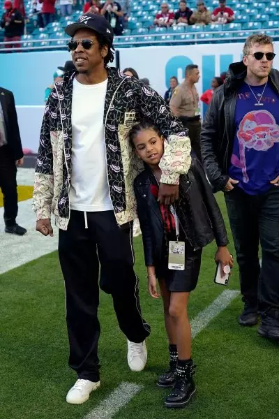 مشاهیر در Super Bowl LIV Jay-Z و Blue Ivy