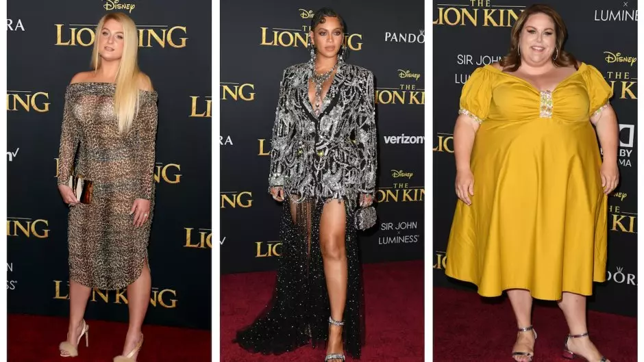 ผู้ฝึกสอน Meghan Chrissy Metz Beyonce Lion King รอบปฐมทัศน์