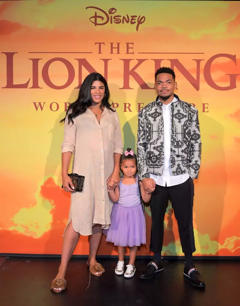 Kirsten Corley, Kensli Bennett และ Chance The Rapper Lion King รอบปฐมทัศน์