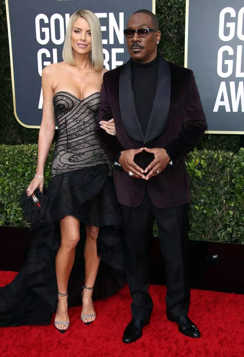 Eddie Murphy ir Paige Butcher 2020 m. „Auksinius gaublius“.