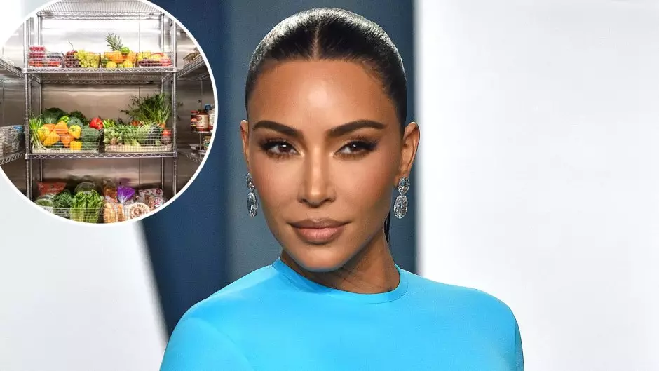 Kim Kardashians Walk In Fridge Organisaasje Health Food Dream Tour har ynhâldfoto's