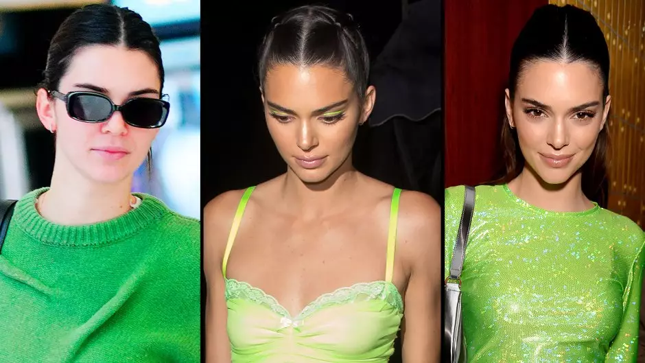 Kendall Jenner Liebes Aħdar: Il-Mudell Ma Jista' Jieqafx Jilbes Il-Kulur Sabiħ