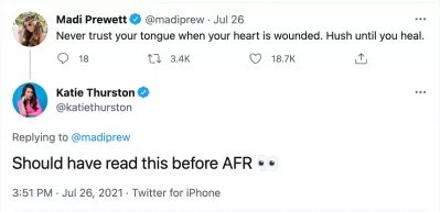 Madison Prewett Tweet Katie Thurston 在最後的玫瑰戲劇之後