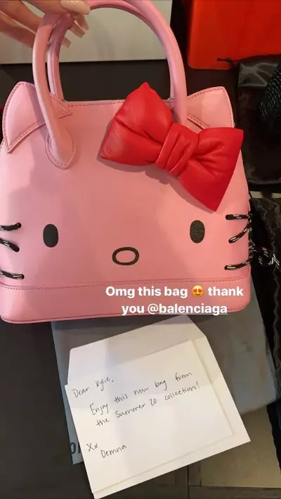 Kylie Jenner Helo Kitty Balenciaga Bag