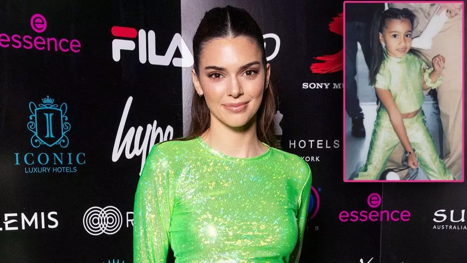 O Kendall Jenner o loʻo faʻafefeina lona totonugalemu i Matu i Sisifo i se Seti Lime-Green Set Mai Saks Potts