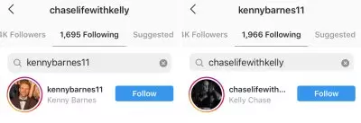 Love Is Blind Stars Kenny Barnes ndi Kelly Chase Tsatirani Wina pa Instagram
