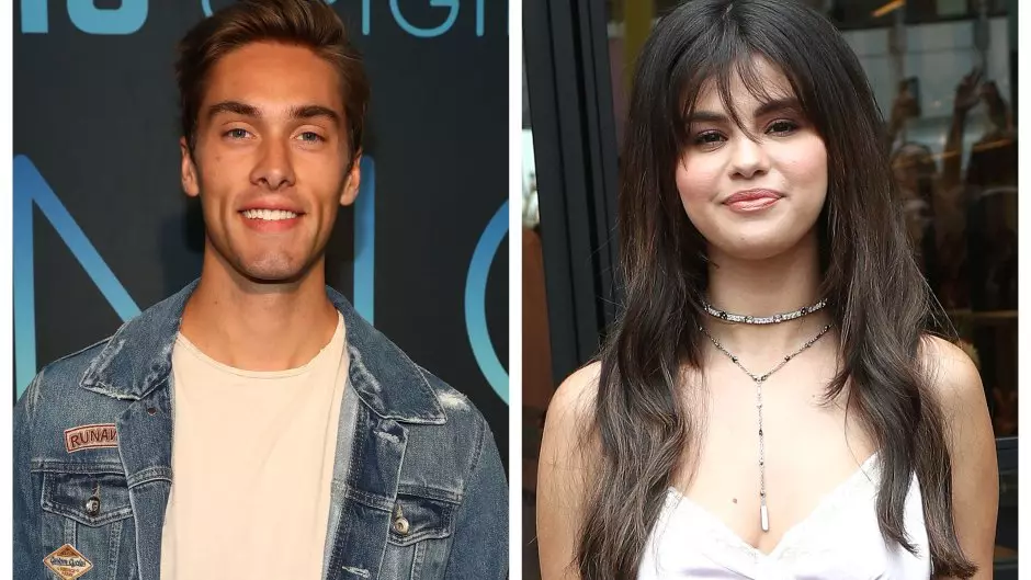 Imaxe dividida de Selena Gomez e Austin North