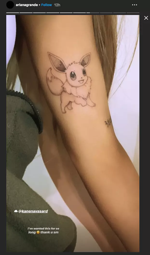 Ariana Grande Pokémon tatoazy