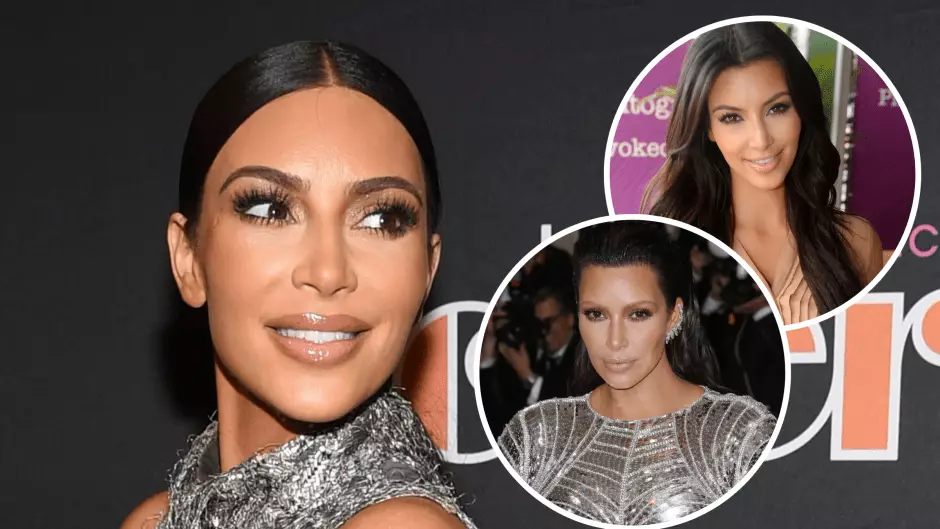 Kim Kardashian se wenkbroue toe en nou: transformasiefoto's