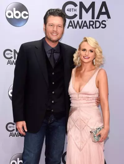 Miranda Lambert met Blake Shelton tijdens een prijsuitreiking