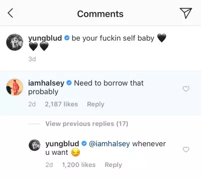 Halsey ati Yungblud flirty paṣipaarọ lori instagram