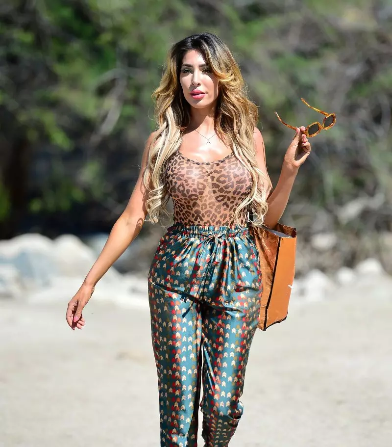 Farrah Abraham sheer swimsuit.