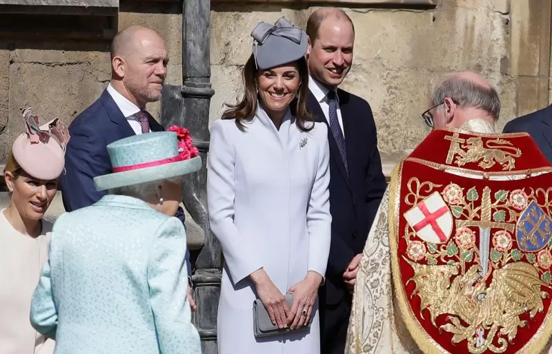 Príncipe William com Kate Middleton na igreja