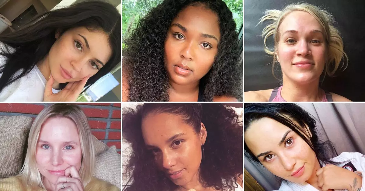 Famosos que fan alarde de caras descubertas en selfies sen maquillaxe