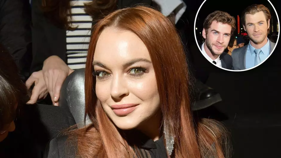 Lindsay Lohan coqueteando con los hermanos Hemsworth