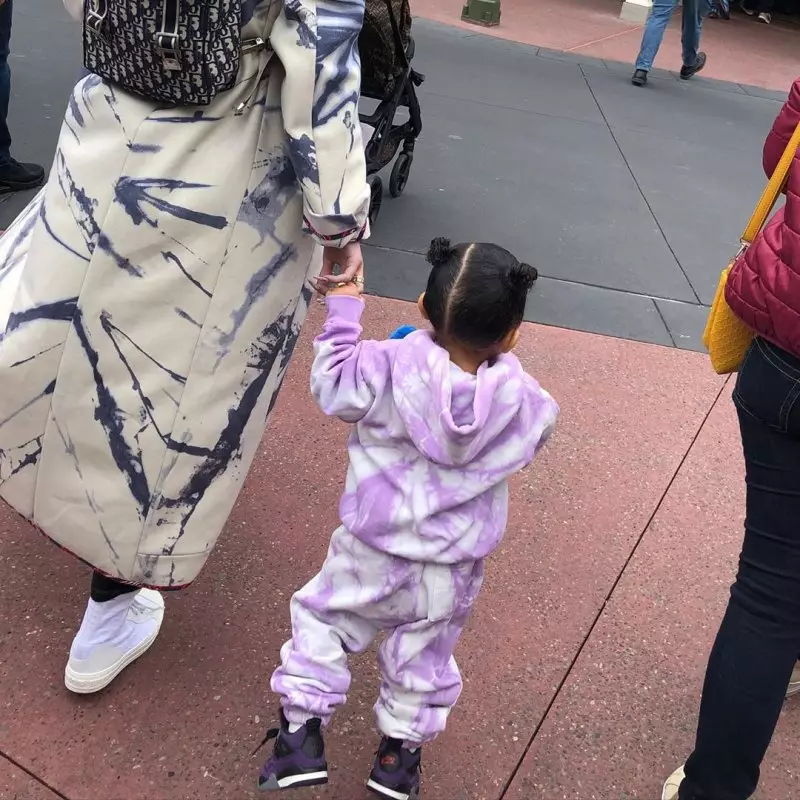 Stormi Webster's Purple Tie-Dye Sweatsuit