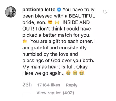 La Komento de Pattie Mallette Pri Hailey Baldwin