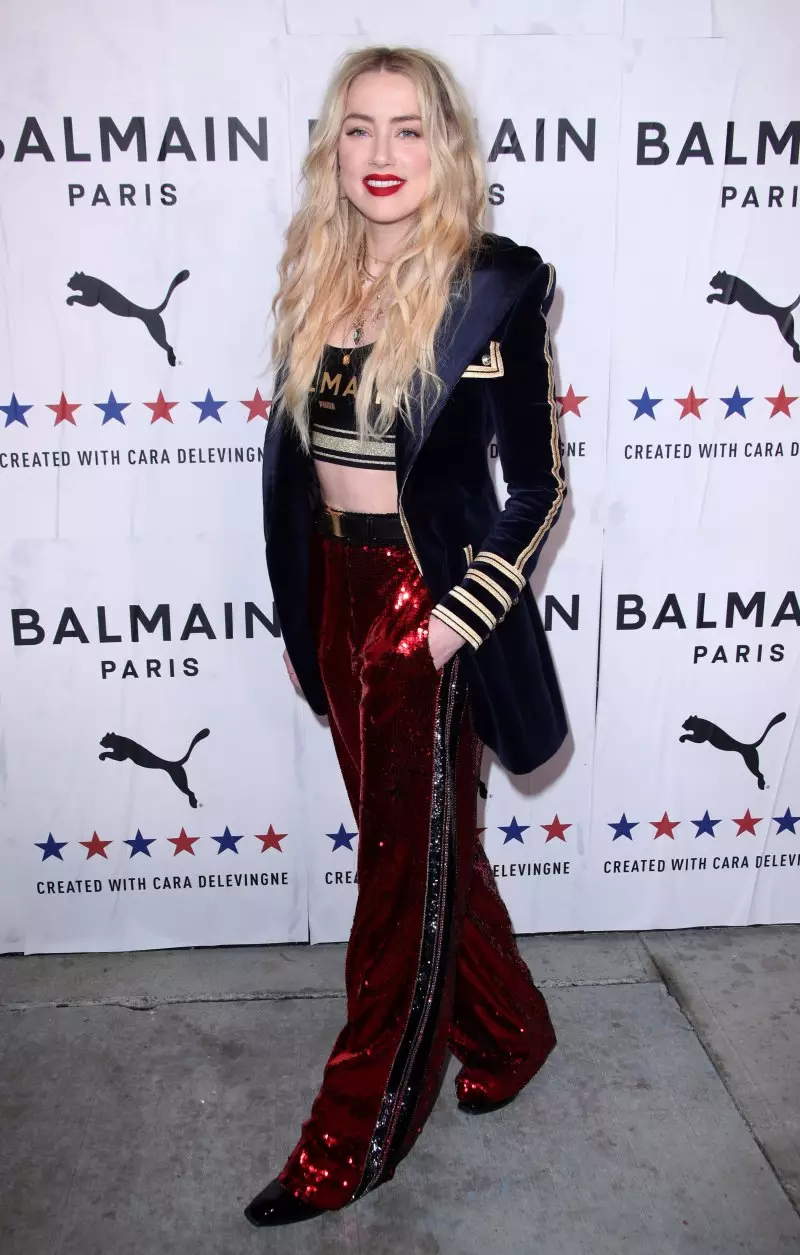 Ihe omume mmalite PUMA x Balmain na LA, Amber Heard