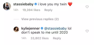 Kylie Jenner IG komentarai