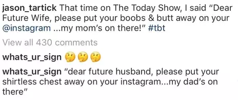 Bekah Martinez risponde a Jason Tartick Instagram