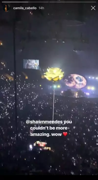 Camila Cabello filmer Shawn Mendes-konsert