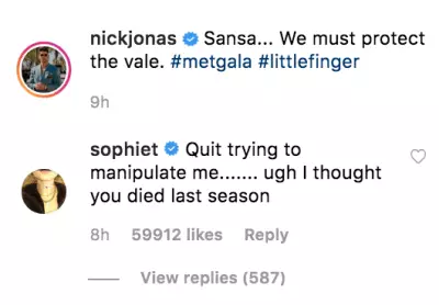 Sophie Turner, Nick Jonas, comentario de Instagram