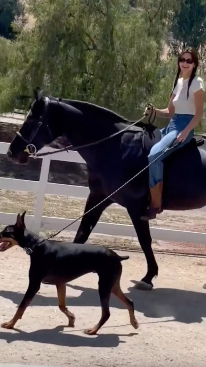 Cowgirl-vibes! Kendall Jenner gaat braless tijdens het rijden op een paard in een nieuwe video