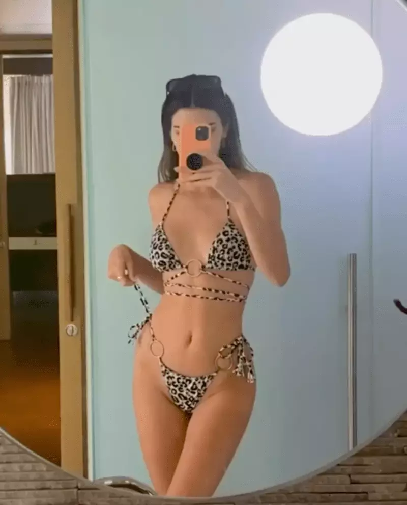 Kendall Jenner Cheetah Bikini Tahiti