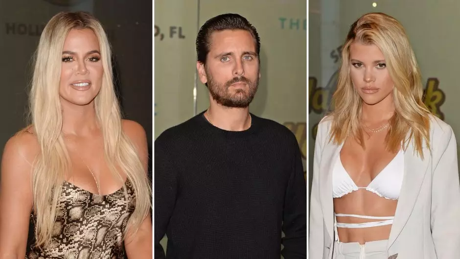 Khloé Kardashian, Scott Disick i Sofia Richie Sizzle u Florida Hard Rock otvaranju Scott Disick Crna košulja i traperice