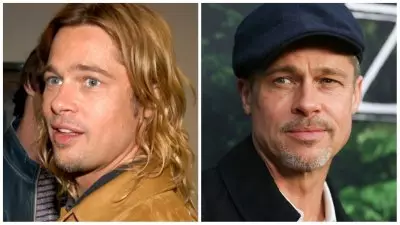 brad pitt 2003 vs 2017 imagens getty